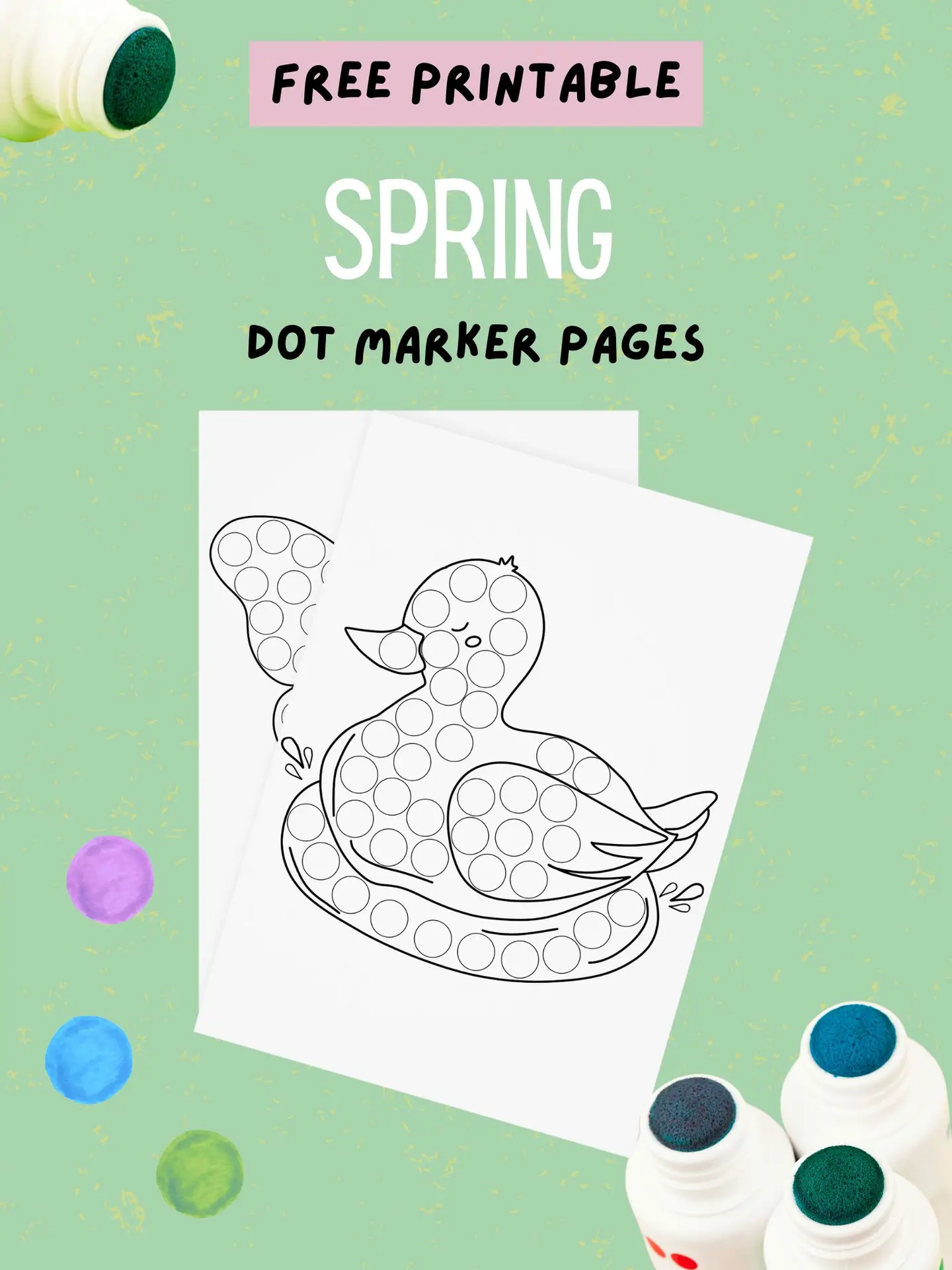Free Spring Dot Marker Coloring Pages For Kids - Printables - Effie and ...